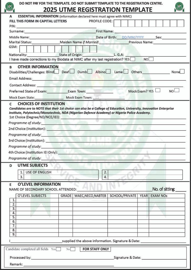 Essential JAMB 2025 Registration Info